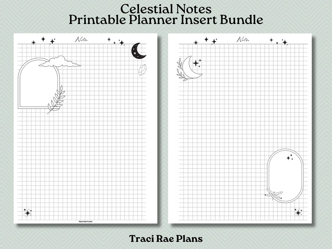 Printable Insert Bundle - Celestial Notes - Etsy