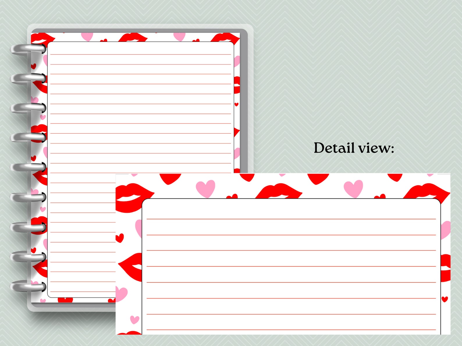 Printable Insert Bundle - Valentine Kiss Lined Notes - Etsy