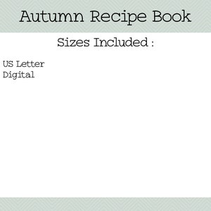 Printable Autumn Recipe Book US Letter & Digital - Etsy