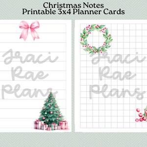 Printable Christmas Notes 3x4 Planner Cards - Etsy