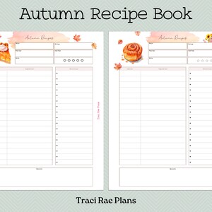 Printable Autumn Recipe Book US Letter & Digital - Etsy