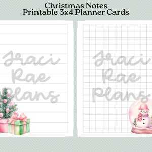 Printable Christmas Notes 3x4 Planner Cards - Etsy