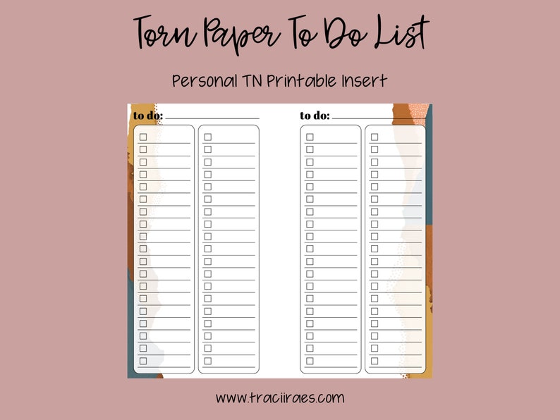 Torn Paper Printable to Do List Personal TN - Etsy Canada