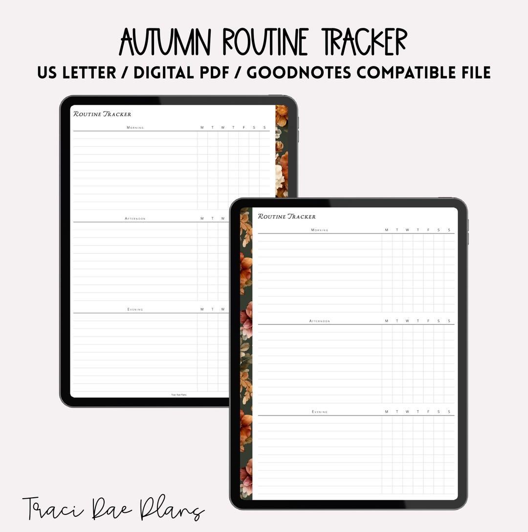 Digital/printable Autumn Routine Tracker - Etsy