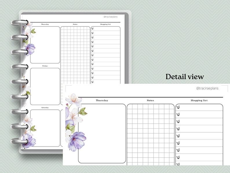 Printable Insert Bundle - Spring Floral Week at A Glance - Etsy