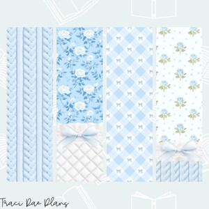 Printable Bookmark Bundle - Blue Floral - Etsy