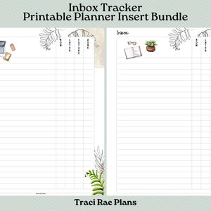 Printable Insert Bundle - Inbox Tracker - Etsy