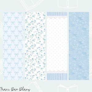 Printable Bookmark Bundle - Blue Floral - Etsy