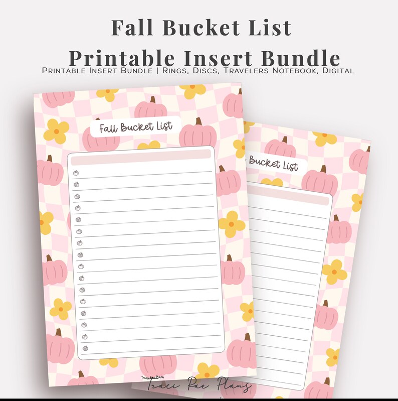 Fall Bucket List Printable Insert Bundle - Etsy
