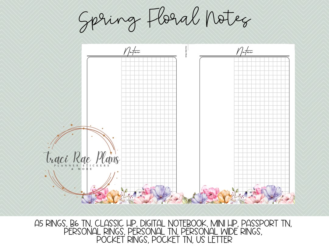 Printable Insert Bundle - Spring Floral Notes - Etsy