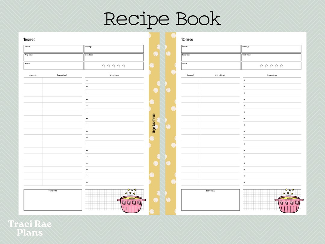 Printable - Recipe Book US Letter & Digital - Etsy