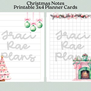 Printable Christmas Notes 3x4 Planner Cards - Etsy