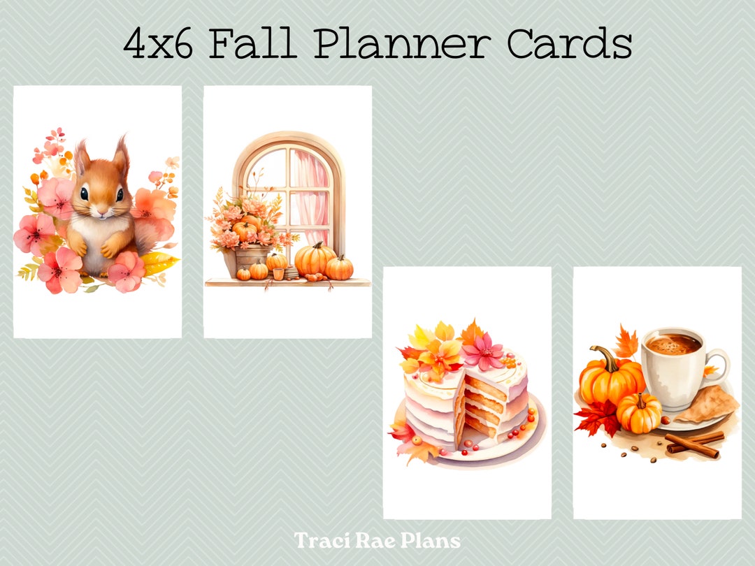 Printable 4x6 Fall Planner Cards - Etsy