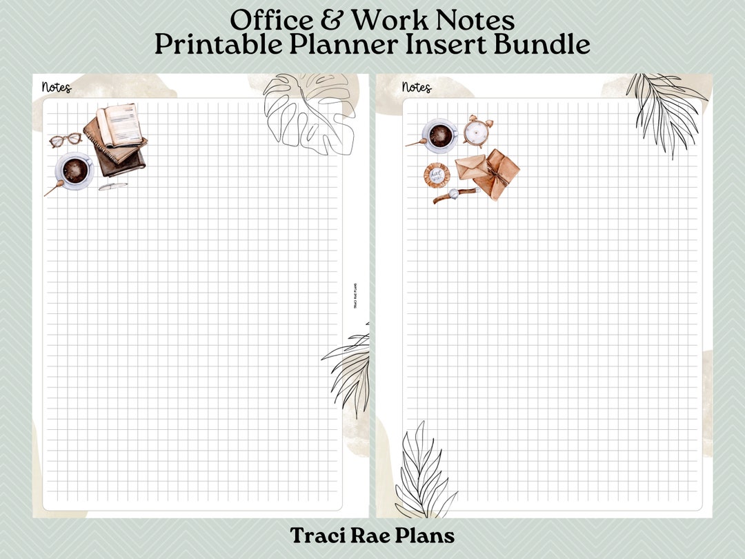 Printable Insert Bundle - Office & Work Notes - Etsy