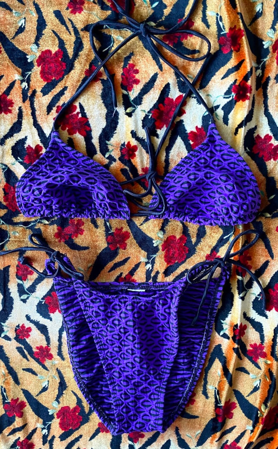 1990s STUDIO Purple High-cut String Bikini Size Small-medium - Etsy