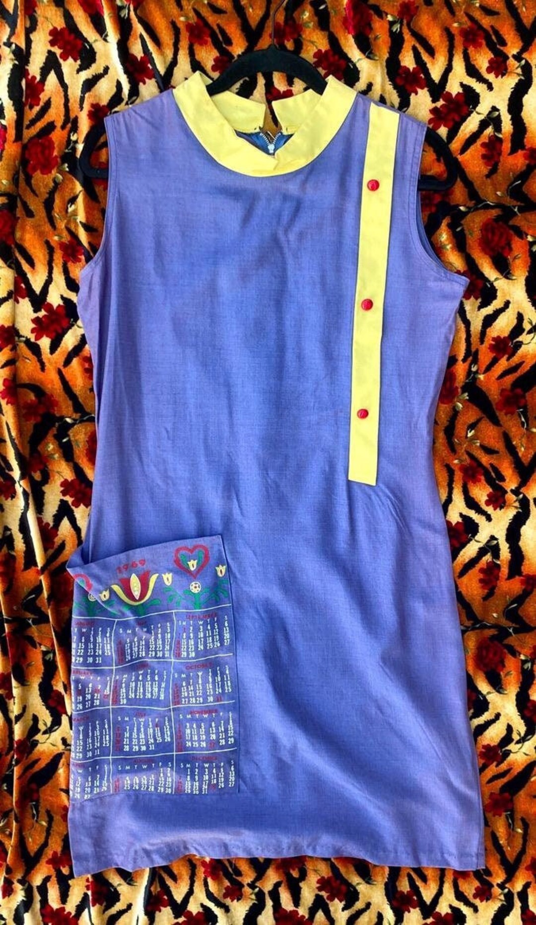 The Kitschiest Cutest Carol Brent 1969 Calendar Dress! - Etsy