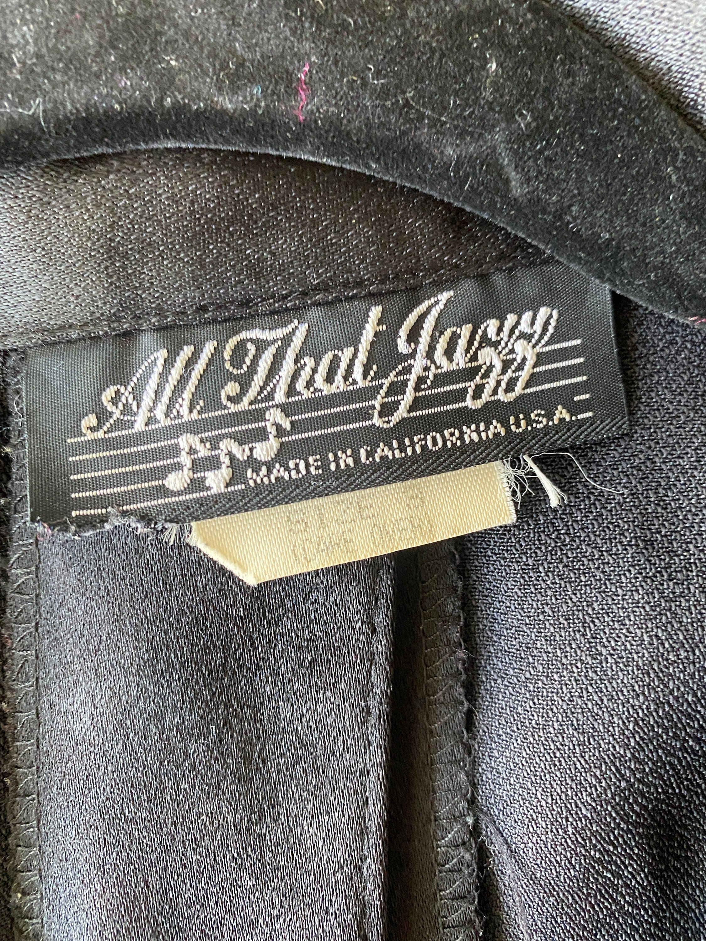 1990s All That Jazz Cropped Satin Tuxedo Jacket With Back Buttons Size ...