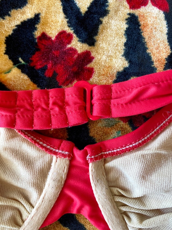 1990s "Sunsets" Cherry Red Bikini Top size 34D - Gem