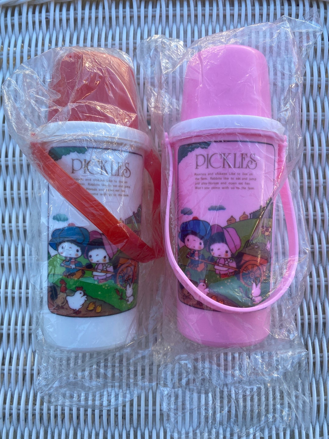 Deadstock 70s/80s PICKLES Cute Pastel Reusable Water Bottles - Etsy