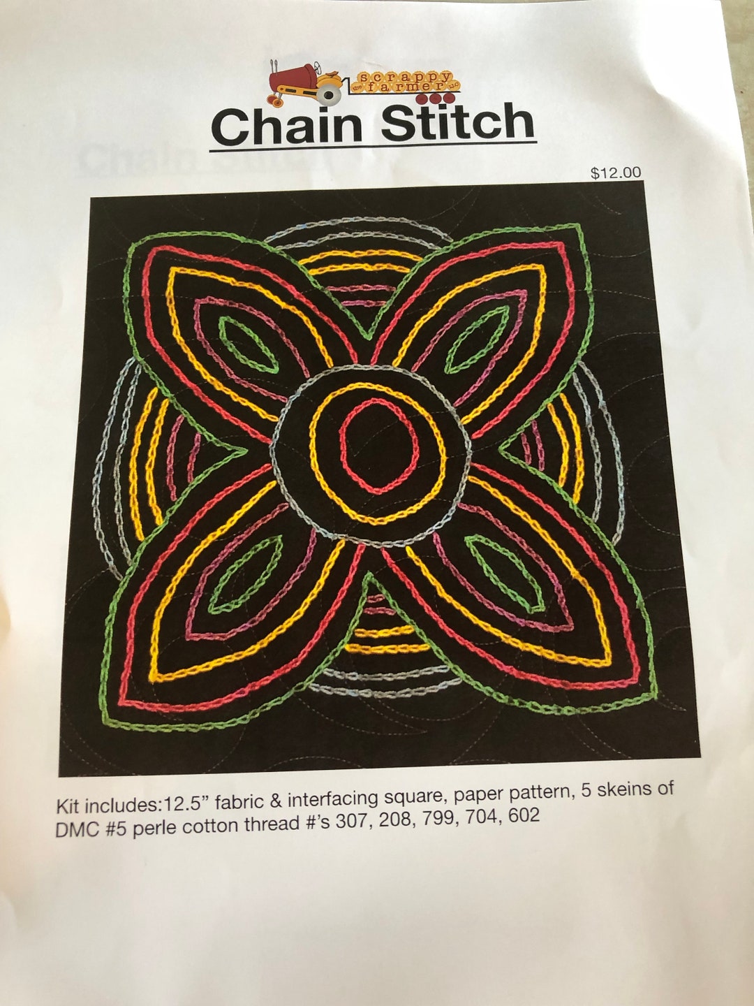 Black Chain Stitch Embroidery Kit - Etsy