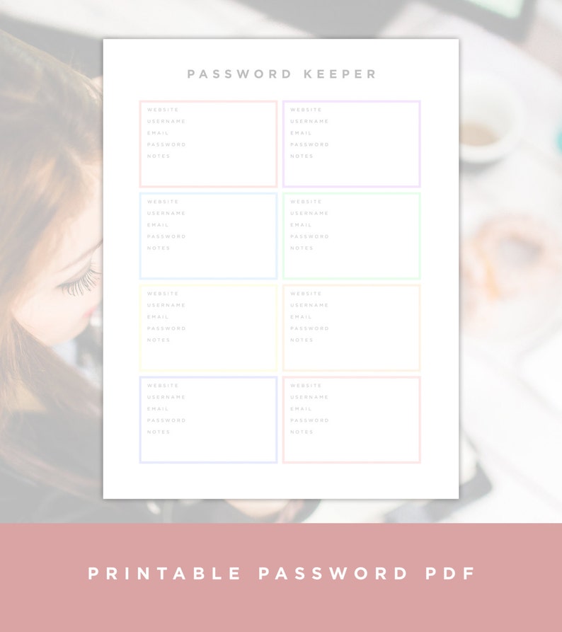 Website Password Keeper Website Log-in Information, Online Password ...