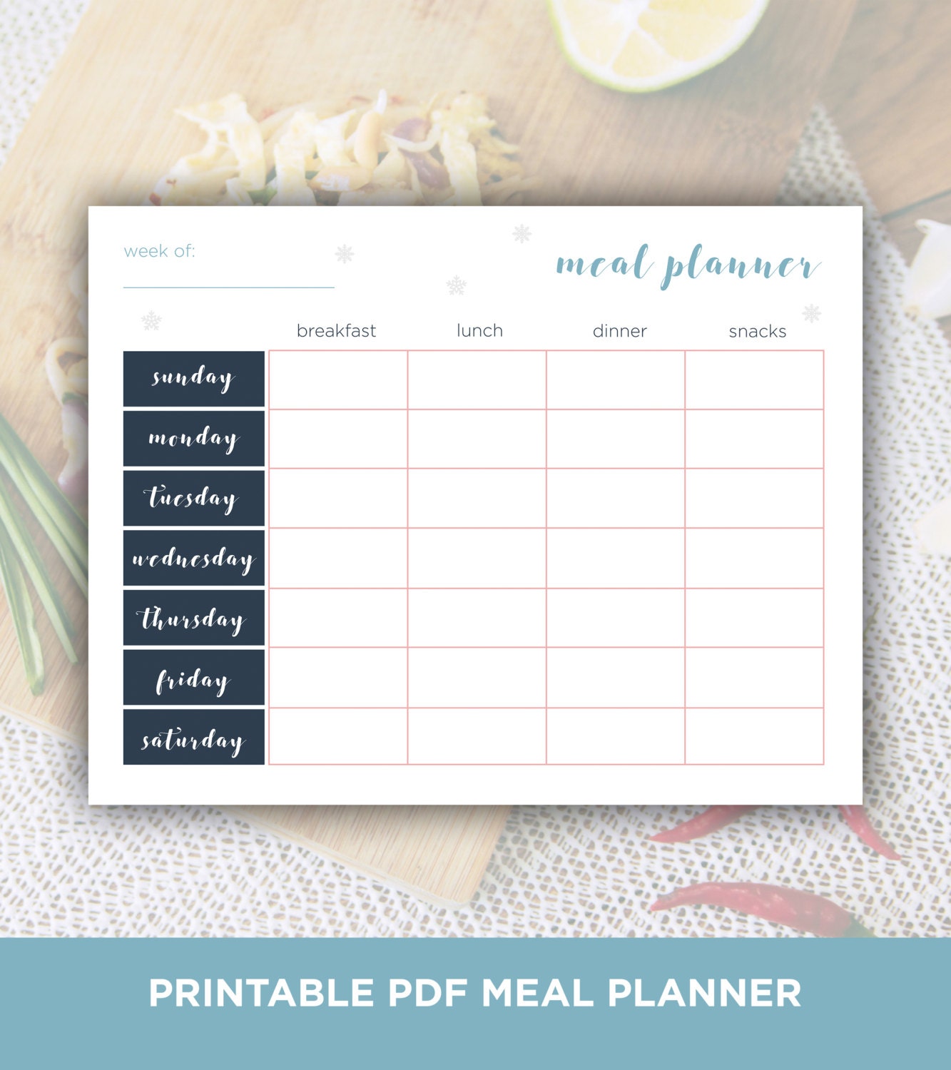 Meal Plan Printable Meal Planner Printable Meal Planning - Etsy