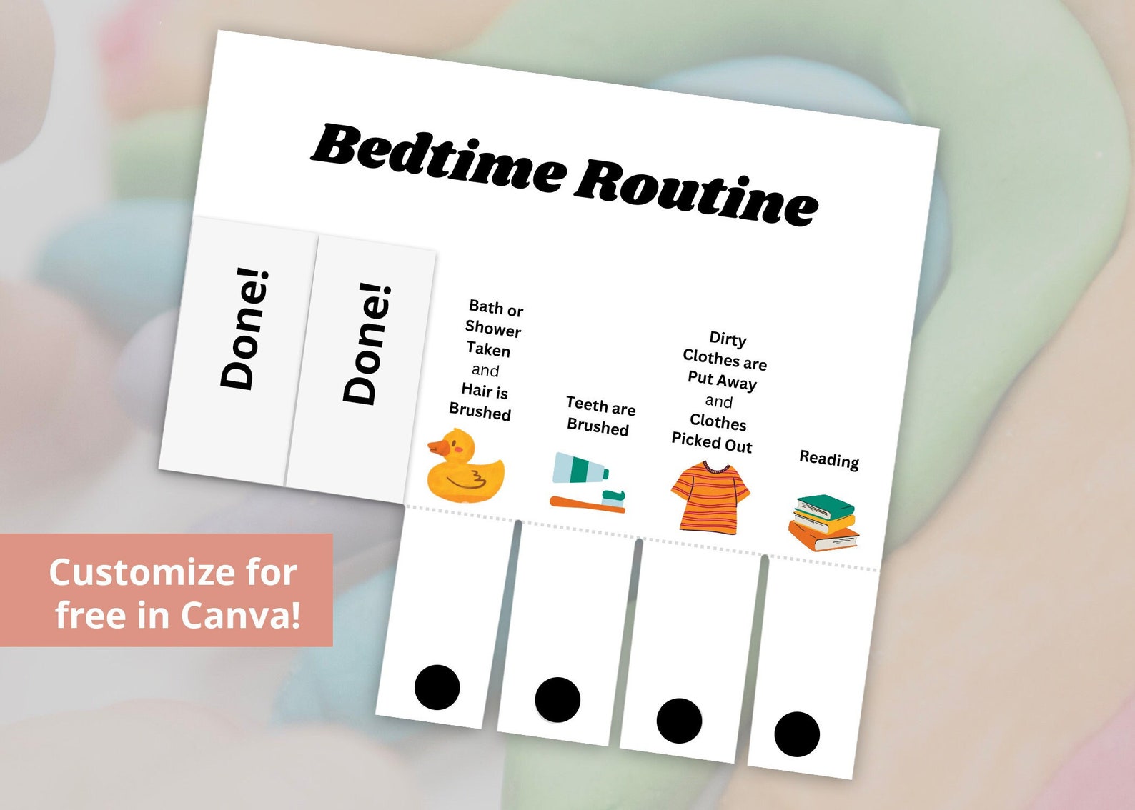 Magnet Flip Chore or Routine Chart for Young Kids, Print at Home Chore ...