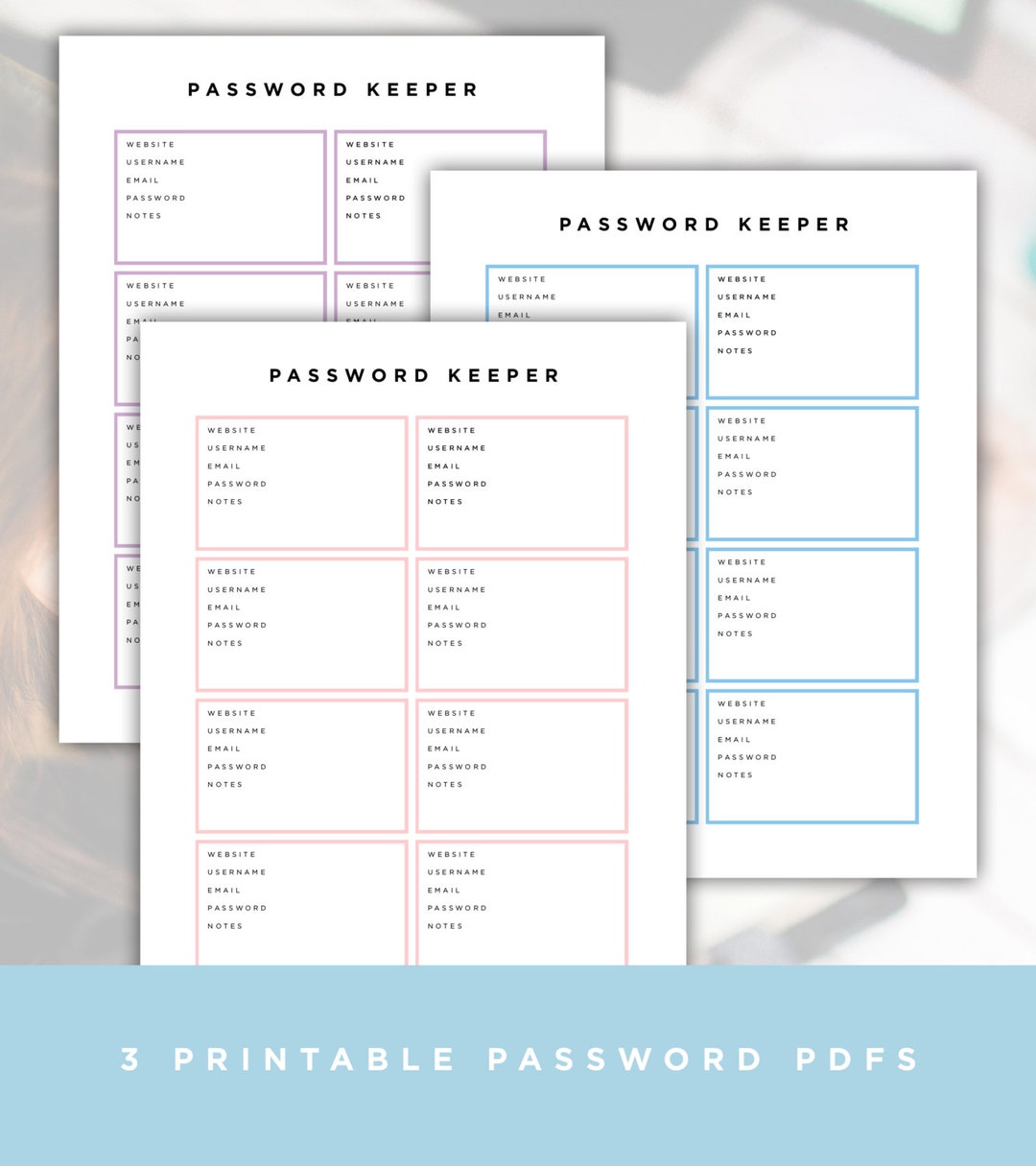 Password Keeper, Website Password Keeper, Website Log-in Information ...