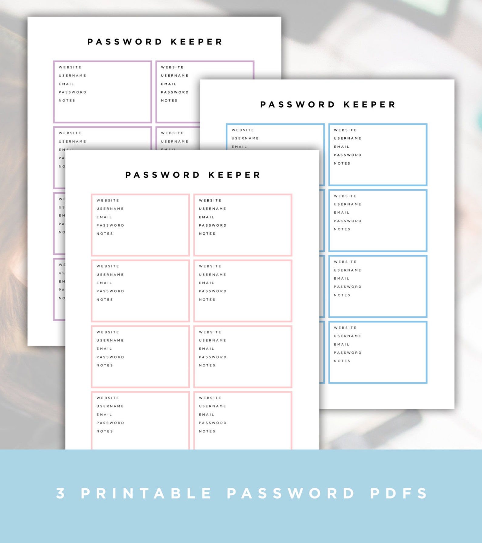 Password Keeper, Website Password Keeper, Website Log-in Information ...