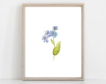 Forget Me Not Watercolor - Etsy