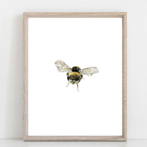 Bumble Bee Watercolor Art Print | Etsy