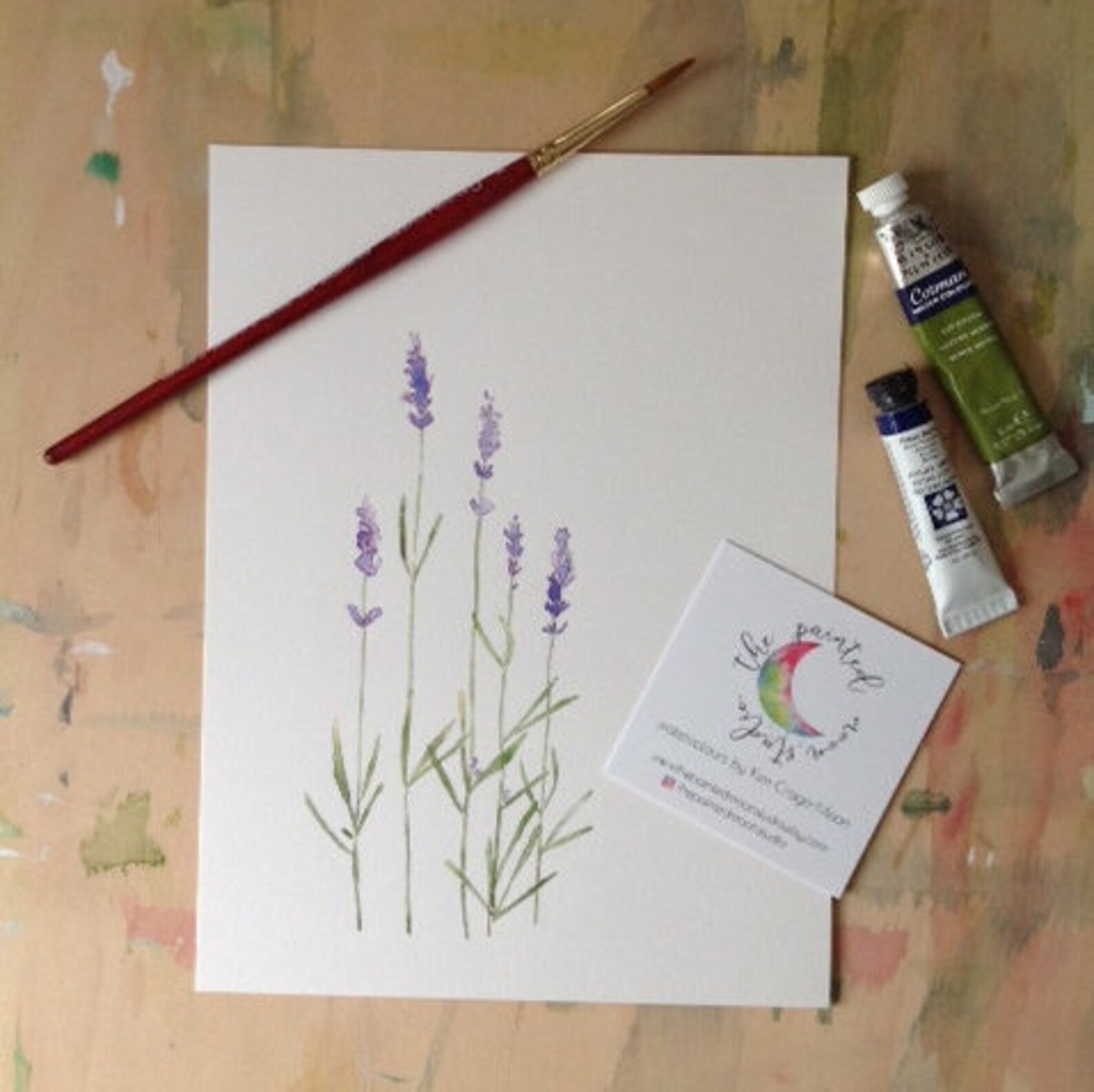 Purple Lavender Watercolor Art Print Floral Wall Art | Etsy