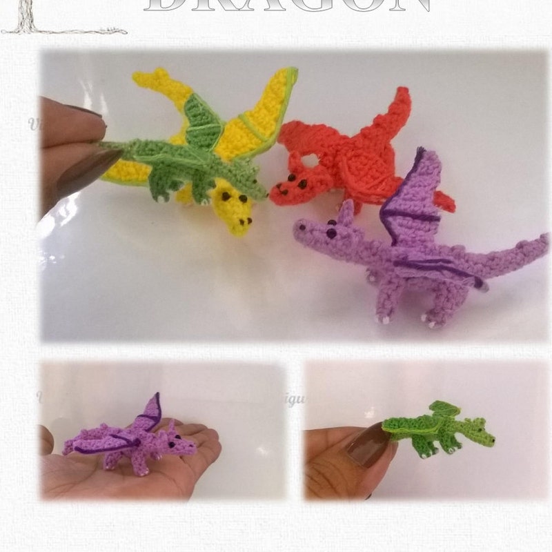 Tiny Crochet Dragon - Etsy