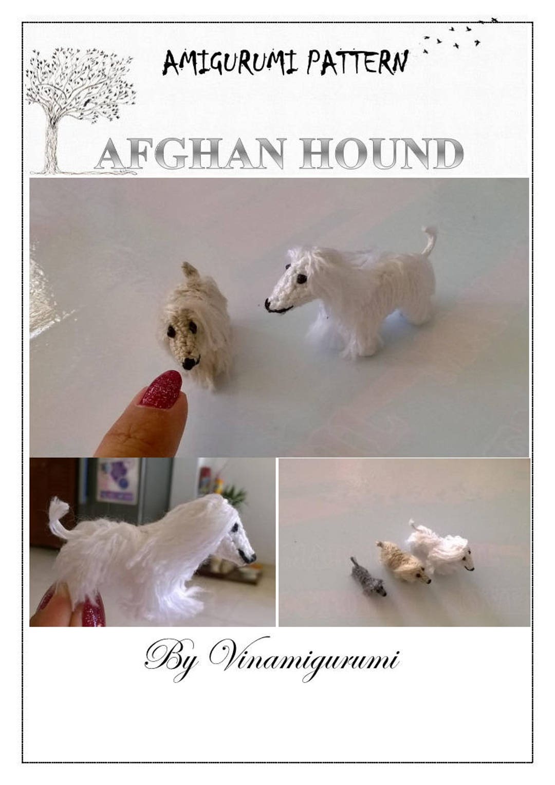Mini Afghan Hound Dog Pattern, Miniature Amigurumi, Animals Crochet ...
