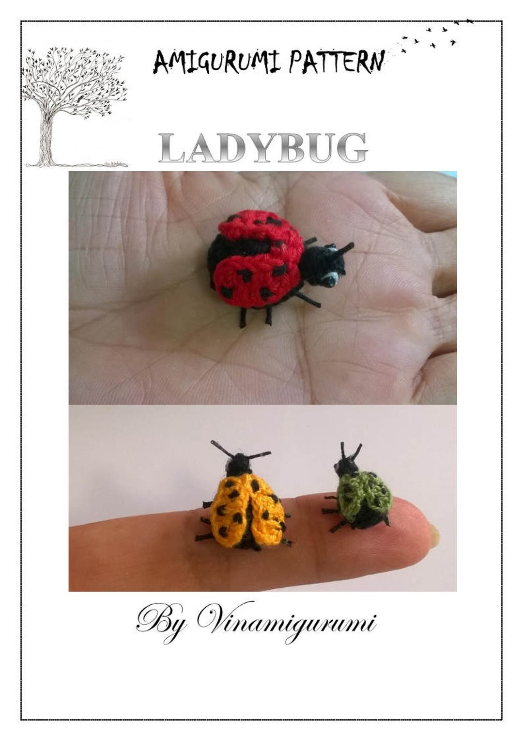 Mini Ladybug Pattern, Miniature Amigurumi, Animals Crochet - PDF ...