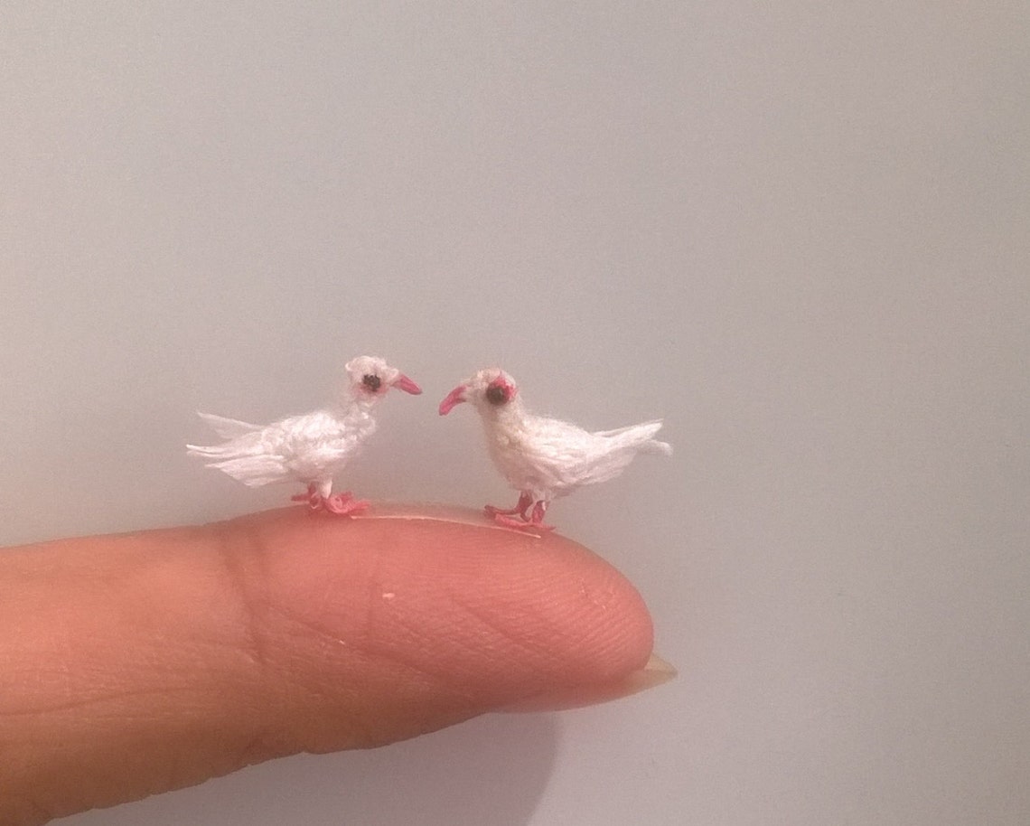 Mini White Dove Pattern Miniature Amigurumi Animals Crochet - Etsy