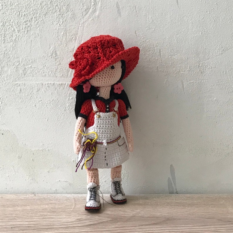 Crochet Doll Pattern: Amigurumi Girl With Overalls (PDF Download) - Etsy