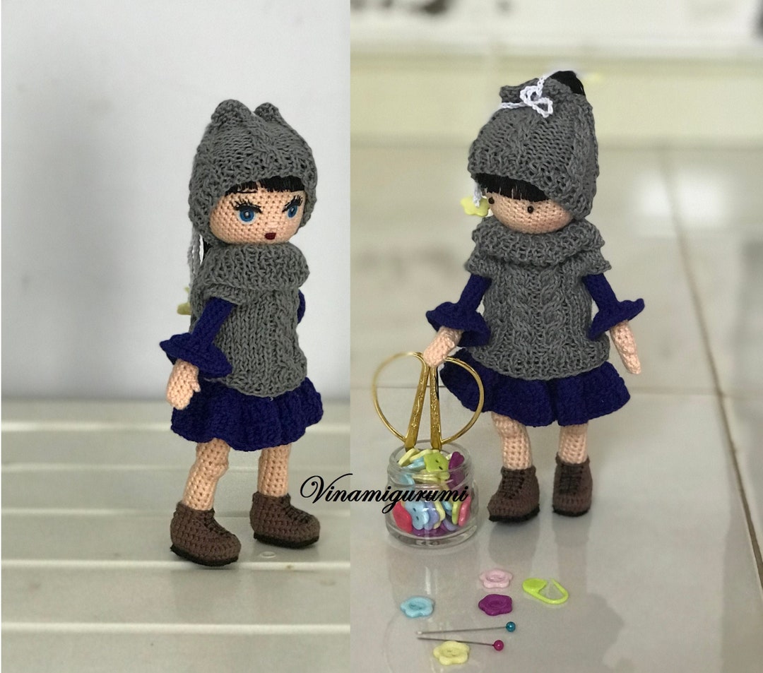 Clara Doll Crochet & Knit Pattern: 8-inch Amigurumi (PDF Pattern) - Etsy