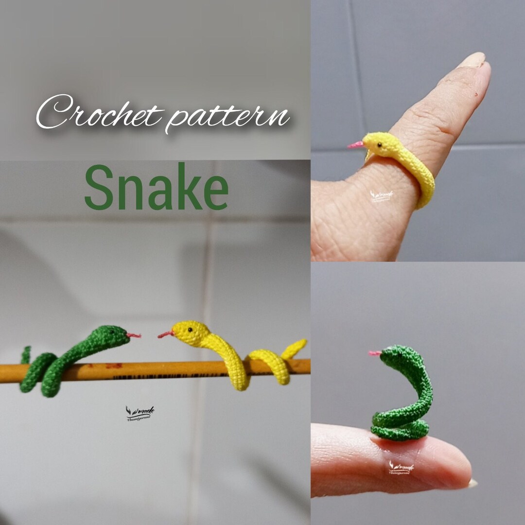 Tiny Snake Pattern, Miniature Amigurumi, Animals Crochet - 1724 - Etsy