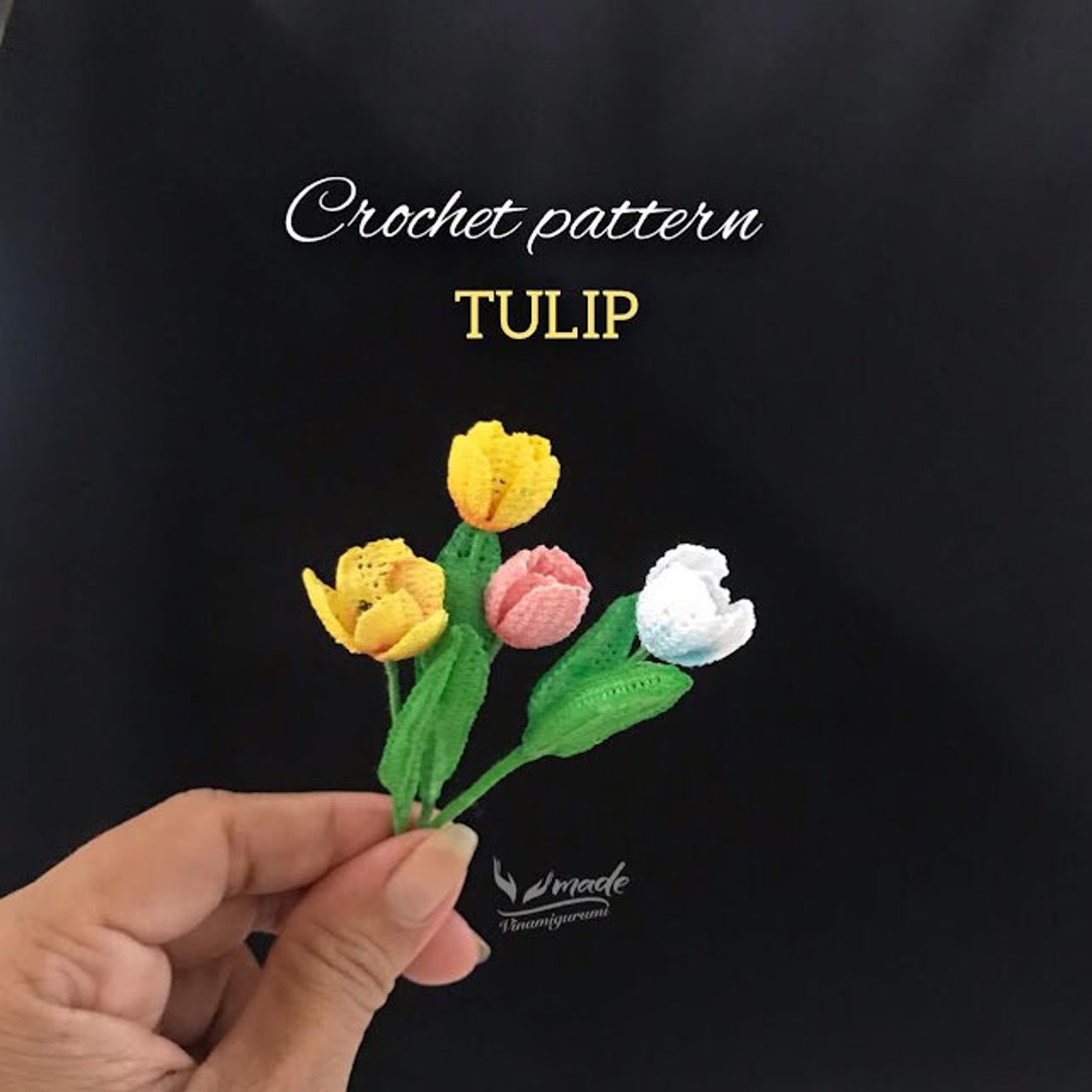 Mini Tulip Brooch Pattern, Crochet Flower, Mini Bouquet, 0124 - Etsy