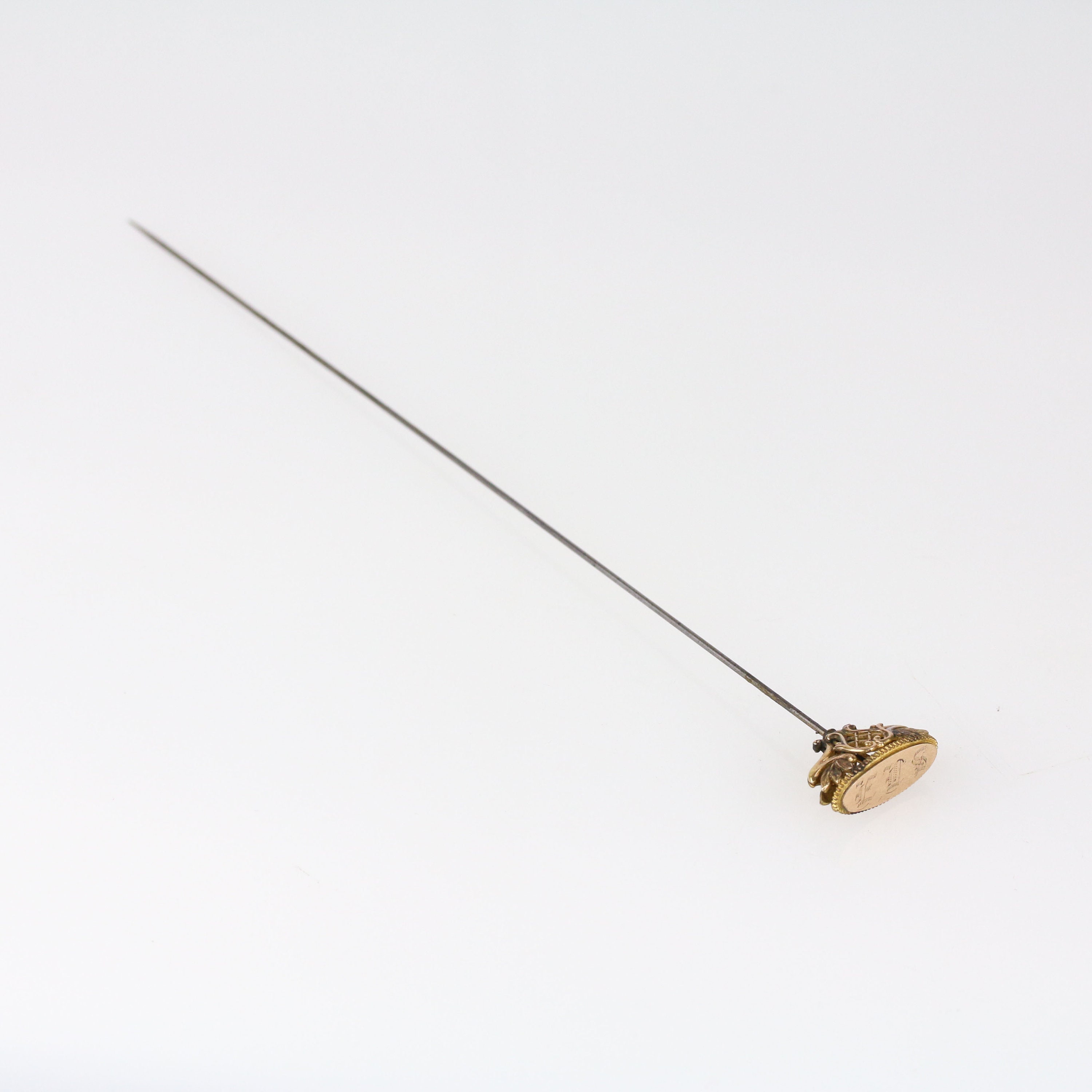 Antique Gold Filled Monogram Etched Hat Pin - Etsy