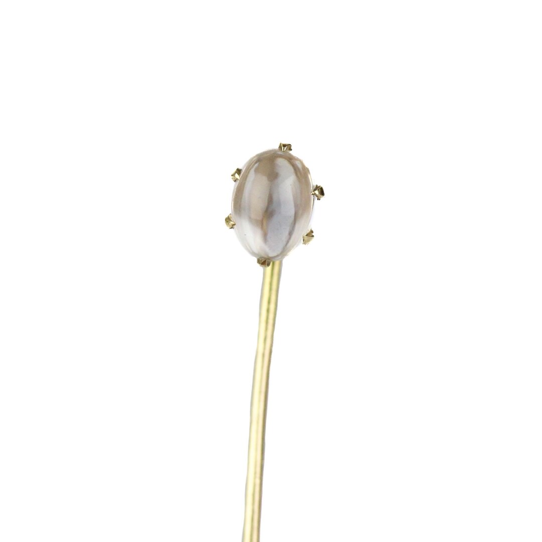 Antique Edwardian 10k Yellow Gold Moonstone Stick Pin - Etsy