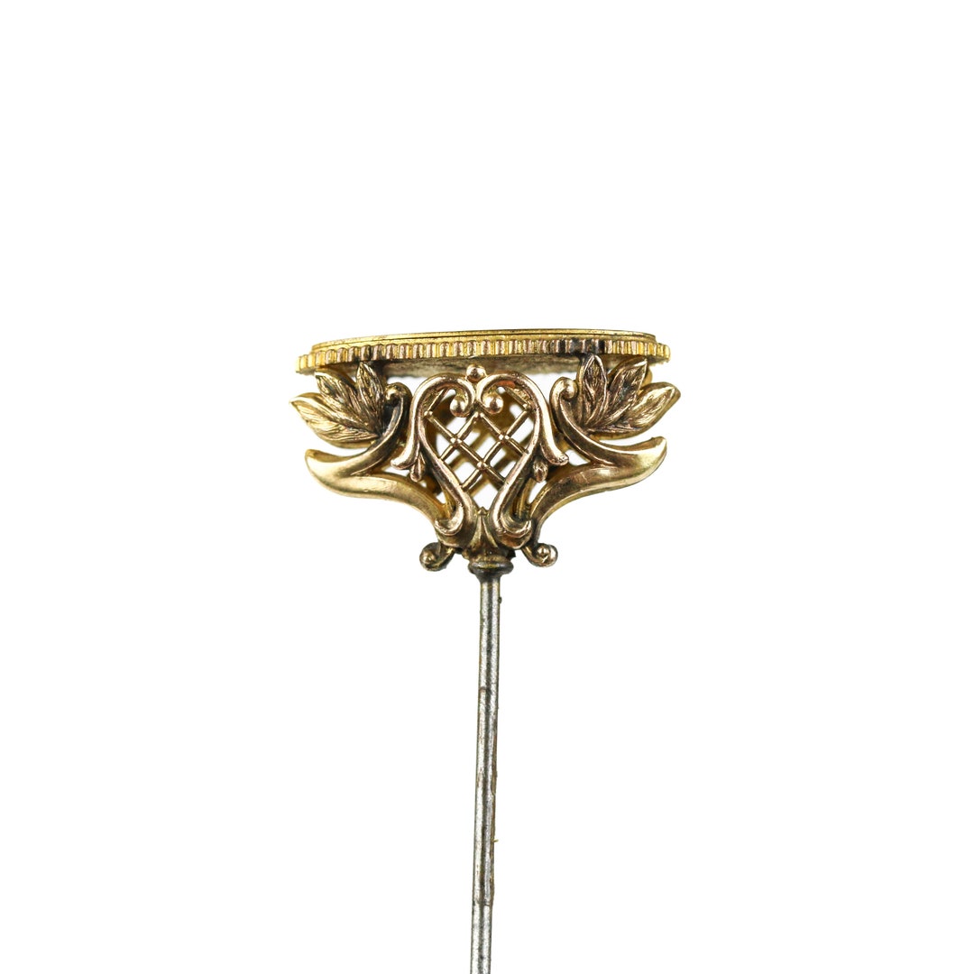 Antique Gold Filled Monogram Etched Hat Pin - Etsy