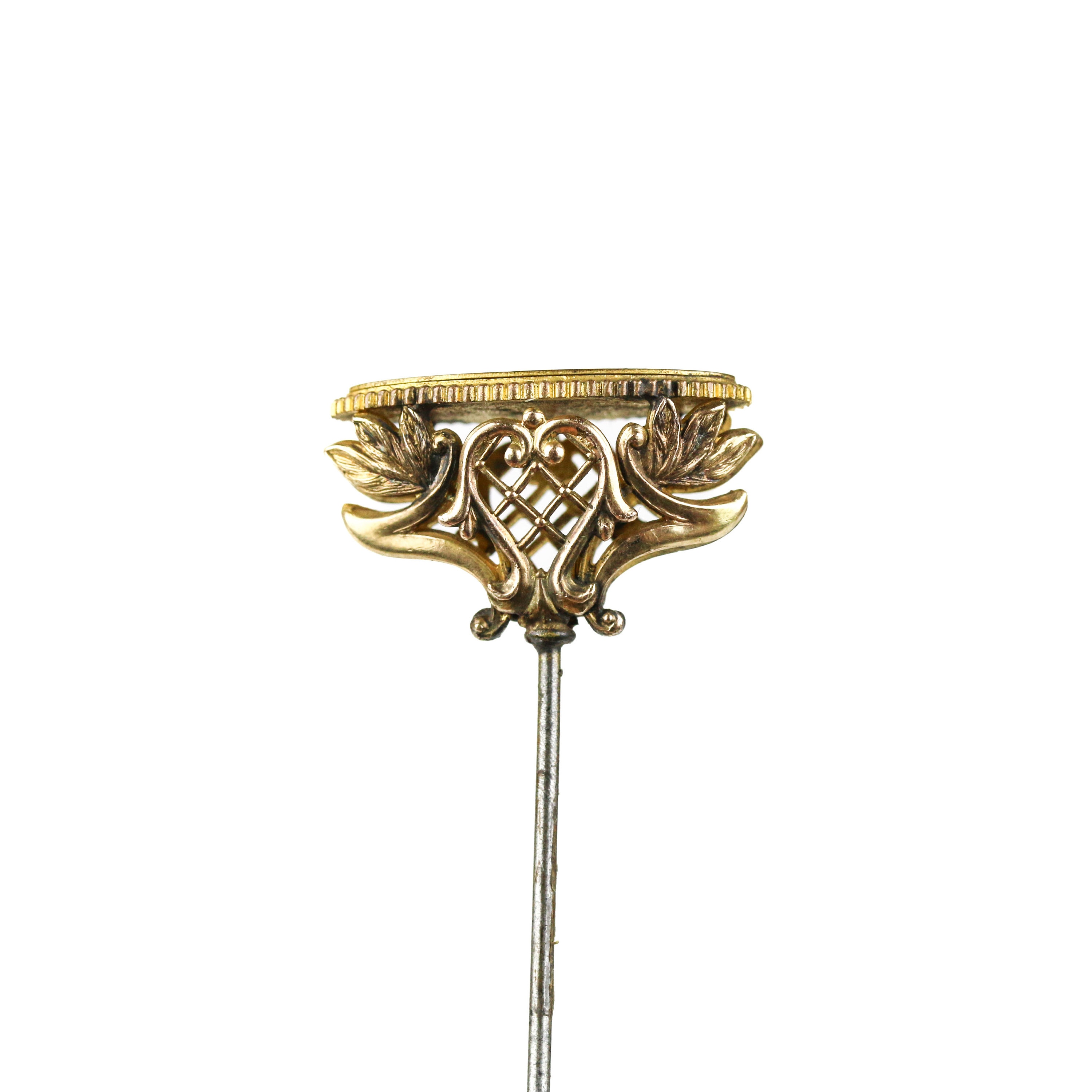 Antique Gold Filled Monogram Etched Hat Pin - Etsy
