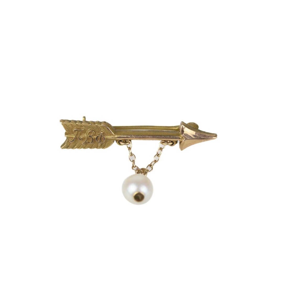 Vintage 10k Gold Filled Pi Beta Phi Arrow Pearl Pin - Etsy