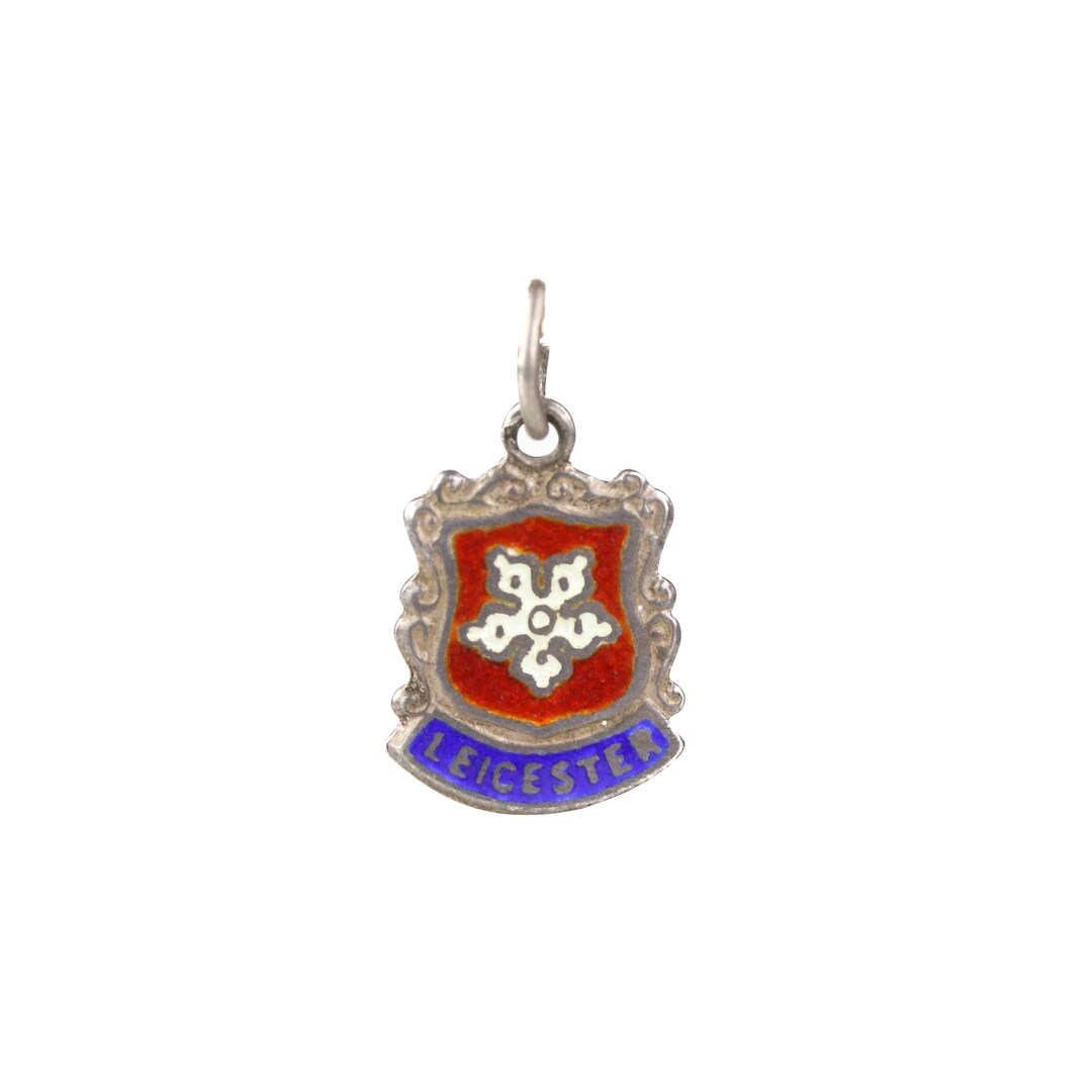Vintage Sterling Silver & Enamel Leicester England Crest Charm - Etsy