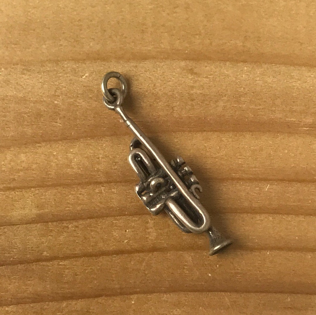 Vintage Sterling Silver Large Trumpet Bracelet Charm - Etsy Norway