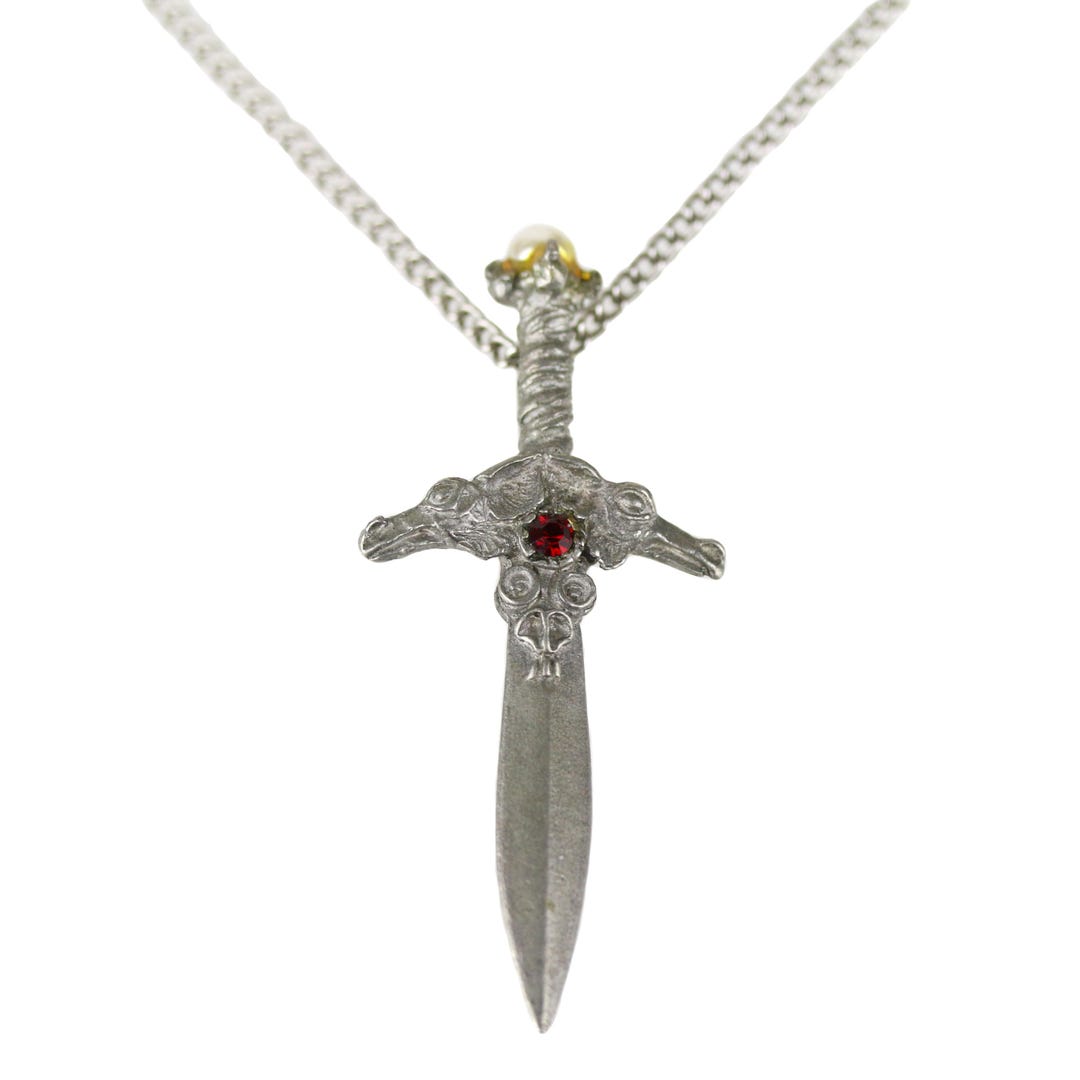 Vintage 1980's Fantasy Gallo Pewter Sword Pendant Necklace - Etsy