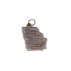 Vintage Sterling Silver Georgia State Bracelet Charm Pendant - Etsy