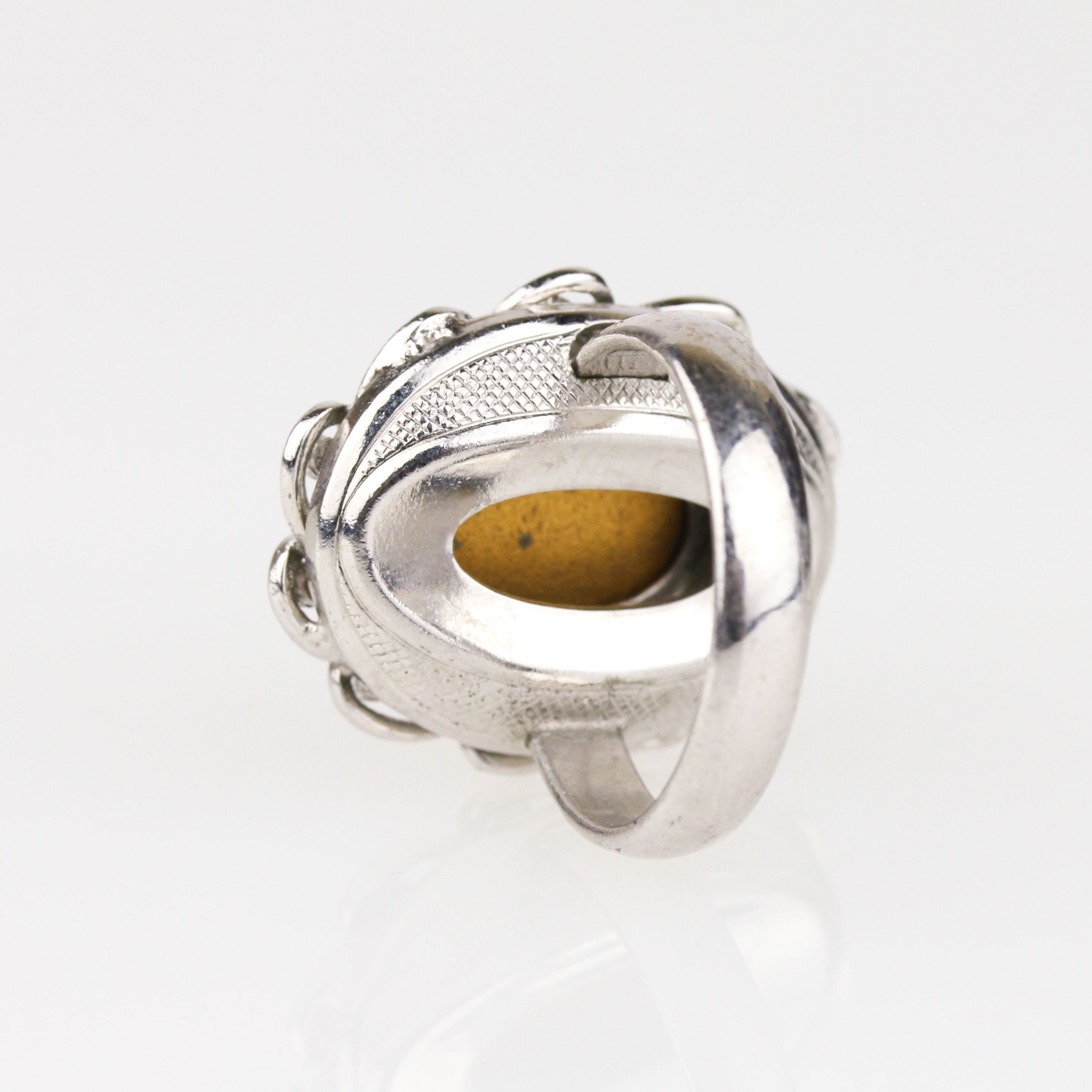 Vintage Signed Whiting & Davis Blue Glass Cabochon Ring Sz 6.25 - Etsy